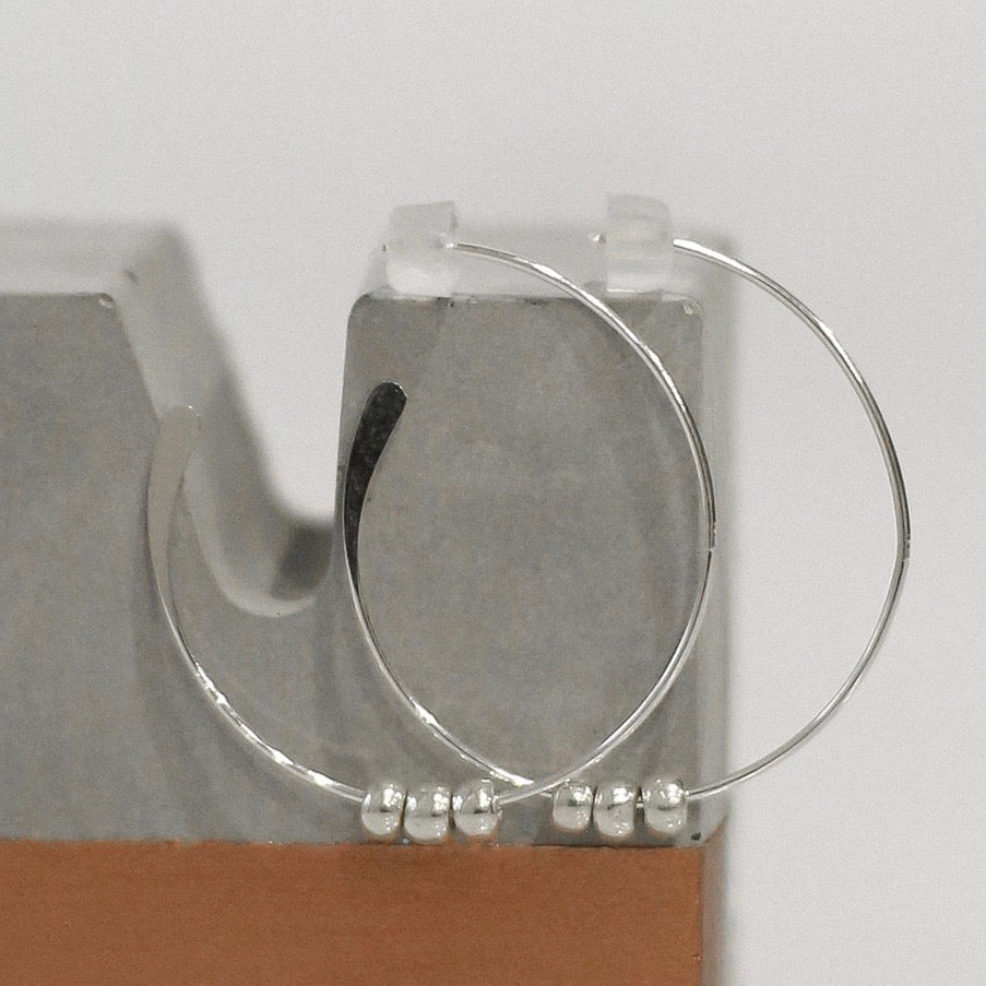 Sterling Silver Half Hoops with bead accent – Morphew Designs